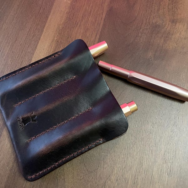 Leather Notebook Wallet, EDC, Small Wallet, Free Pen & Notebook, Full ...
