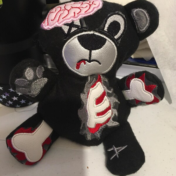 Zombear Stuffie 5x7 ITH in the Hoop 5x7 Hoop Machine Embroidery Pattern ...