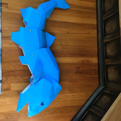 Fish Papercraft Mask Template, Low Poly Paper Mask, Unique Halloween ...