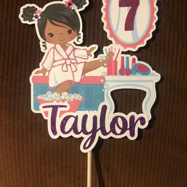 Spa Cake Topper | Spa Cake Topper Set | Spa Party | Spa Party Decor ...