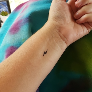 Little Lightning Bolt Temporary Tattoo set of 3 - Etsy