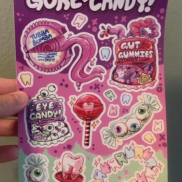 Gore Candy Waterproof Sticker Sheet! - Etsy