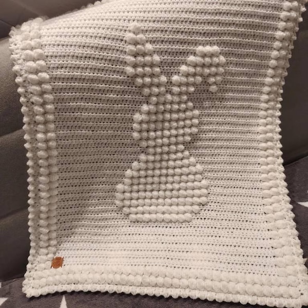 BUNNY BOBBLE BLANKET Crochet Pattern, Easy and Quick to Crochet, 4 Page ...