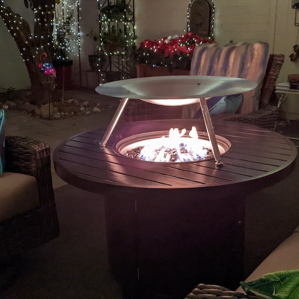 28" Fire Pit Heat Deflector / Reflector and Cover for Better Warmth ...