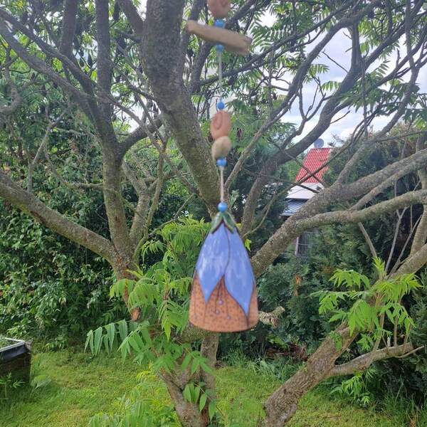 Ceramic Hanging Bells . Room and Garden Decor.handmade.unique Wind ...