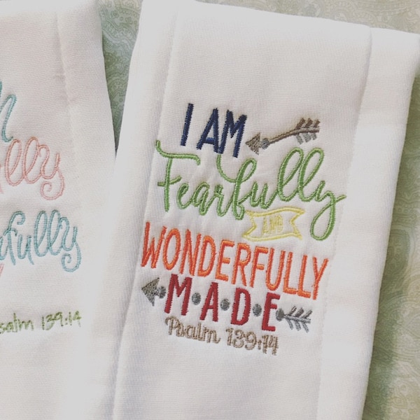 Fearfully and Wonderfully Made Psalm 139:14 Embroidery Design - Etsy