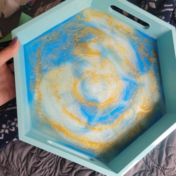 Pink and Gold Resin Mermaid Trinket Dish, Resin Mermaid Tray With White ...