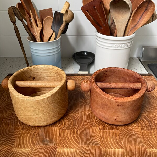 Round Wooden Knock Box, A Fusion of Convenience and Aesthetics, Eco ...