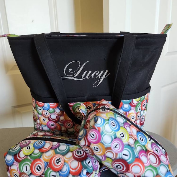 BINGO FABRIC BALLS Cards Game Night - 100% Cotton Fabric by the Yard or ...