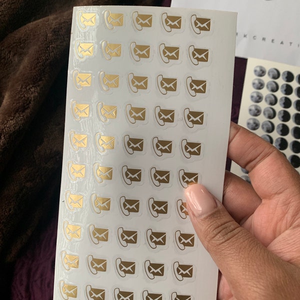 50 Call & Email Stickers | Gold Foil Planner Sticker | Conference Call ...