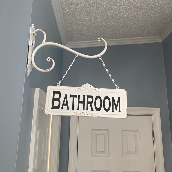 2-sided 4.5" X 11" Rectangular Metal Room Sign and Bracket With Custom ...