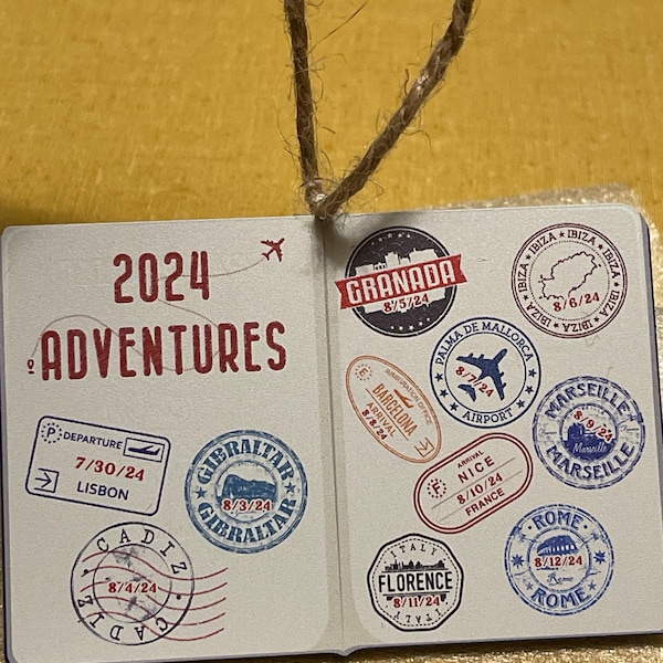 Personalized Travel Adventure Acrylic Ornament, Passport Travel ...