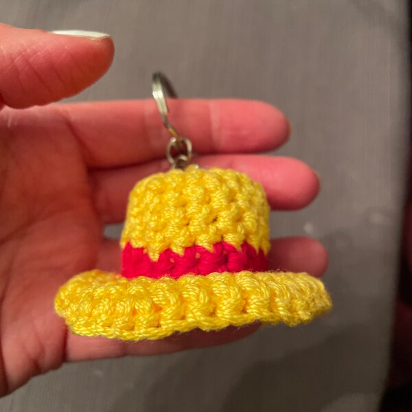 Luffy Straw Hat Crochet Keychain Luffy Hat Crochet One Piece Anime ...