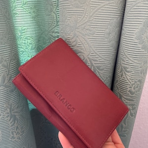 Small Wallet / Mini Wallet Size XS Leather in Red Green - Etsy