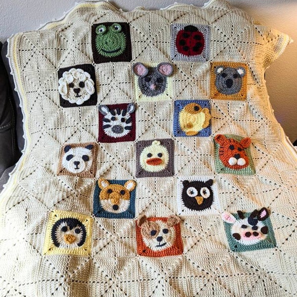 Fish Granny Square Crochet Pattern Crochet Jungle Blanket Crochet ...