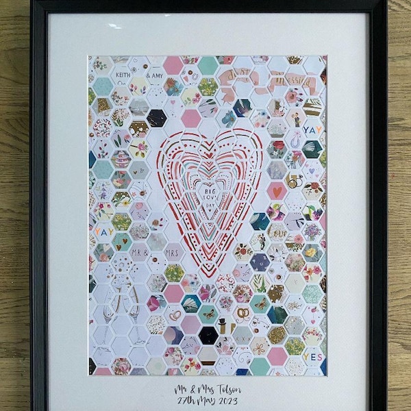 Wedding Card Frame, Wedding Keepsake, First Anniversary Gift, Wedding ...