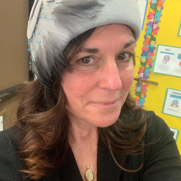 1940s Green Straw Platter Hat / Jaunty 1940s Hat Platter Beret Flat ...