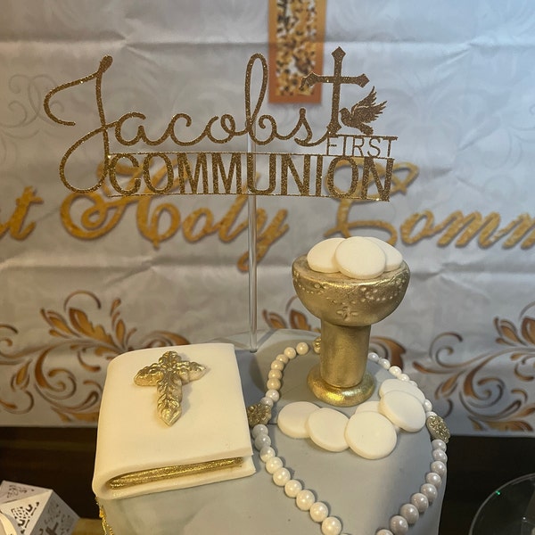 First Communion Cake Topper | Holy Communion Cake Topper | Personalized ...