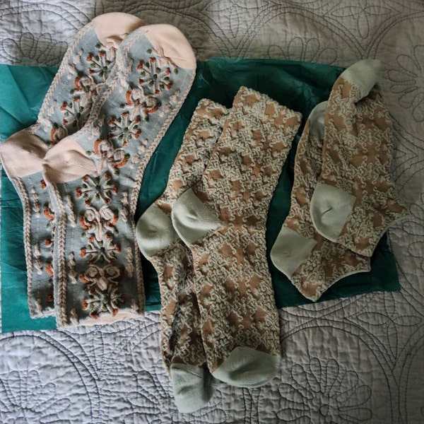 Bohemian Floral Socks | 5 Colors | Teal Blue Green Beige Mustard ...