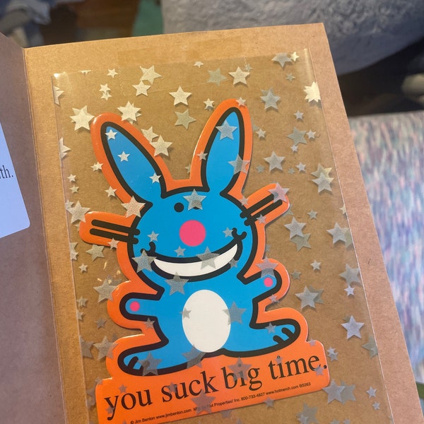 Vintage 1980s 1990s 2000s Stickers: Jim Benton's It's Happy Bunny Die ...