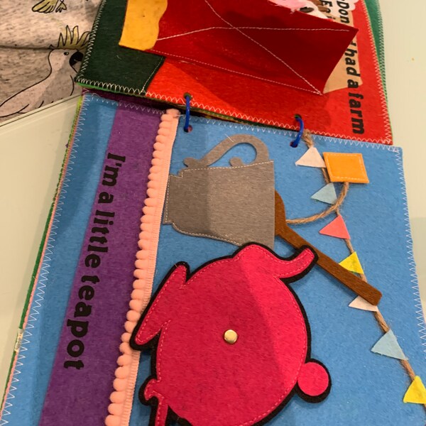 Nursey Rhyme Busy Book, Quiet Book, Sensory Book, Birthday Present for ...