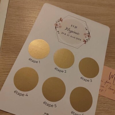 Carte à gratter pour EVJF, programme EVJF, carte personnalisable ...