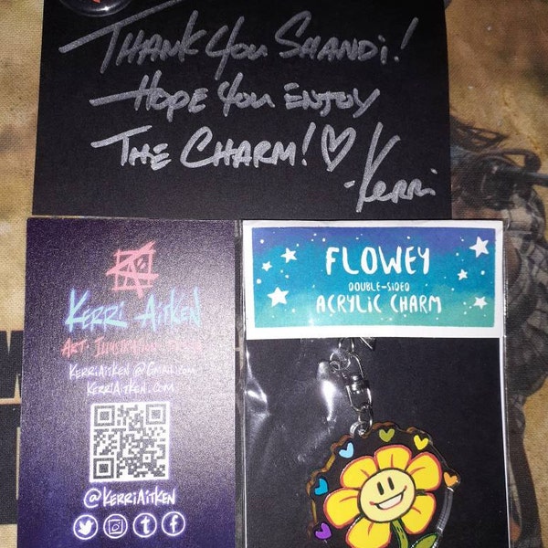 Undertale Flowey 1.5" Doubled Sided Acrylic Charm - Keychain or Cell ...