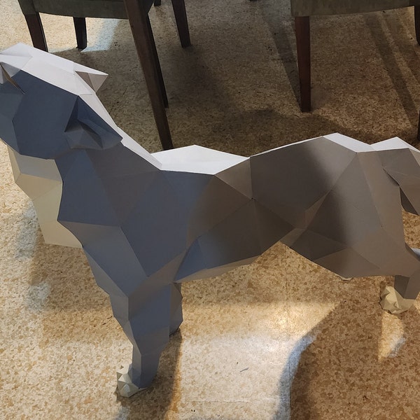Papercraft Bull Low Poly Bull Papercraf Bull Dxf Handmade Animal Paper Sculpture PDF Template ...