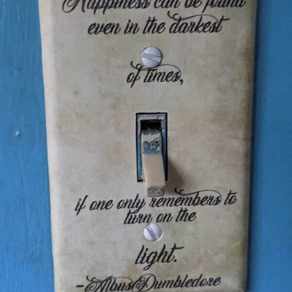 Happiness Quote Light Switch Plate Handmade *featured on Buzzfeed* - Etsy