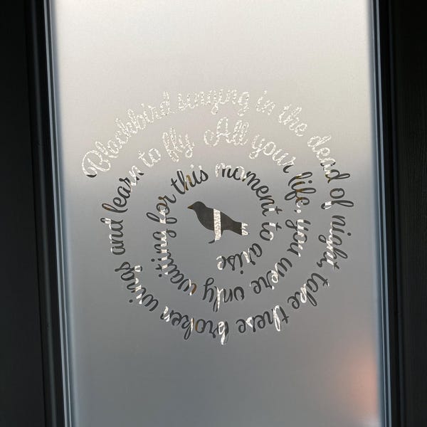 Large Frosted Etch Vinyl Logo or Design Sticker Decal Lettering for ...