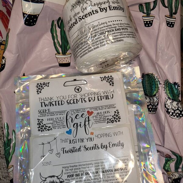 ROLL OF 250 - Large Car Freshie Warning Labels, Custom Warning Labels ...