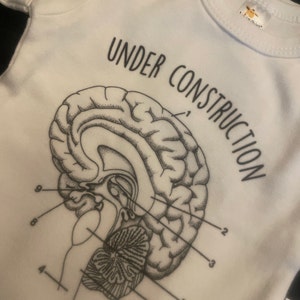 Under Construction Brain Diagram Onesie® Science Themed Baby Clothes ...