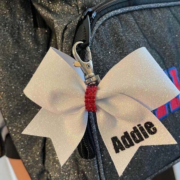 Cheer Bow Key Chain With Name on TAIL Only--glitter Bow (one Bow ALL ...