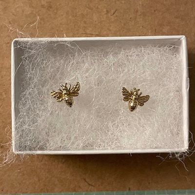 Tiny Honey Bee Studs Dainty Bee Earrings Bumble Bee Studs Tiny Gold Bees Little Bee Earring ...