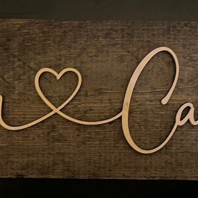 Connecting Heart Name Sign, Gift for Couple, Housewarming Gift ...