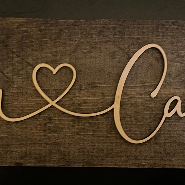 Connecting Heart Name Sign, Gift for Couple, Housewarming Gift ...