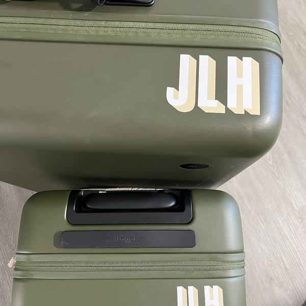 Luggage Sticker, Double Layer Vinyl Monogram Decal Sticker, Monogram ...