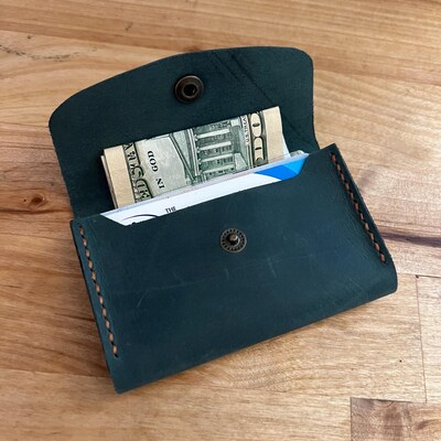 Mini Card Holder, Handmade Cardholder, Leather Card Case, Handcrafted ...