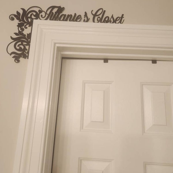 Custom Text Door Corner Sign Floral, Metal Door Corner Decor ...