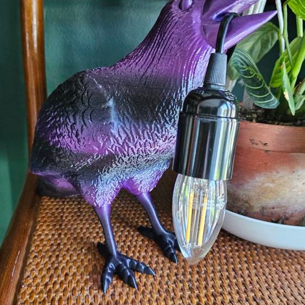 Raven Lamp Sculpture With Corded Lamp - Add a Touch of Gothic Decor ...