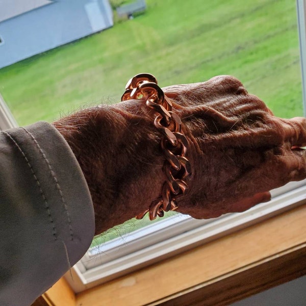 Men's Heavy Solid Copper Bracelet- 5/8 of an Inch Wide. Custom Made to ...