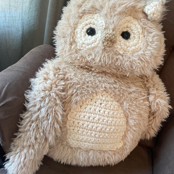 Handmade Large Owl Plush With Crochet Accents for Nursery - Etsy