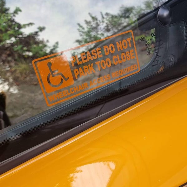 WHEELCHAIR ACCESS REQUIRED Car Sticker Decal Window Door Disabled Blue ...