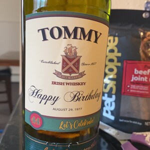 PRINTABLE 375ML Birthday Custom Label 1738 Cognac Custom | Etsy