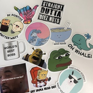 5-300 Pc Meme Stickers Internet Funny DIY Stickers for Hydroflask ...