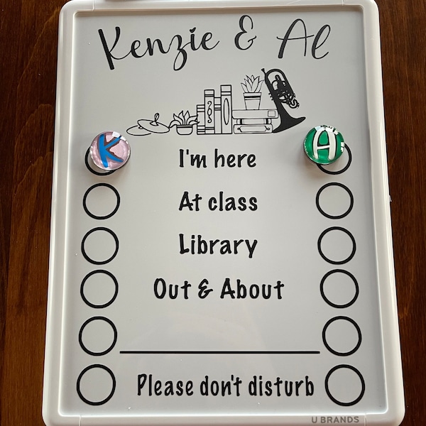 College Dorm Door Sign Dry Erase Board | Roommate Message Board ...