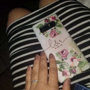 Personalised Initials Custom Hard Phone Case Floral Fresh Spring ...