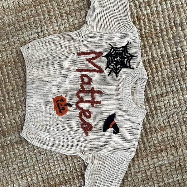 Custom Hand Knitted Mermaid Ocean Baby Name Sweater,cute Mermaid Baby ...