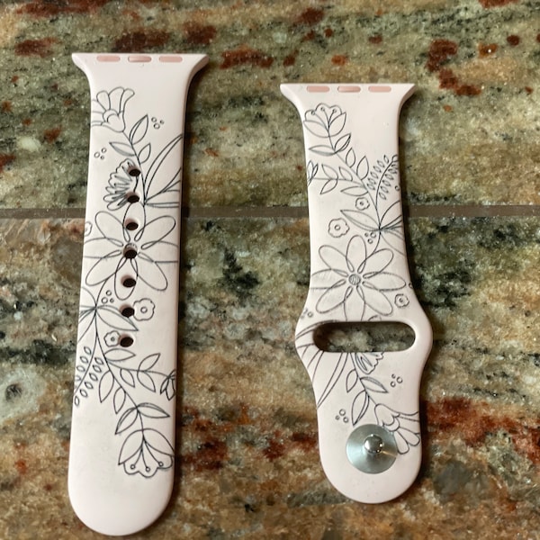 Hand-drawn Hibiscus Hawaiian Flower Watchband File SVG Watch Band ...