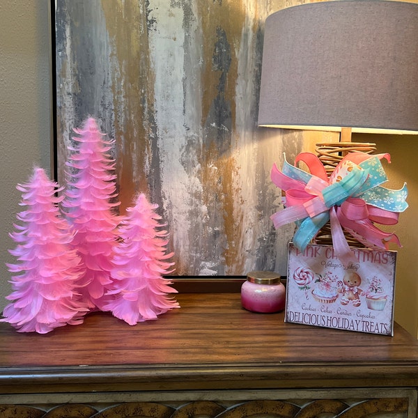 Light Pink Feather Trees for Decorative Holiday Events and Home Decor ...